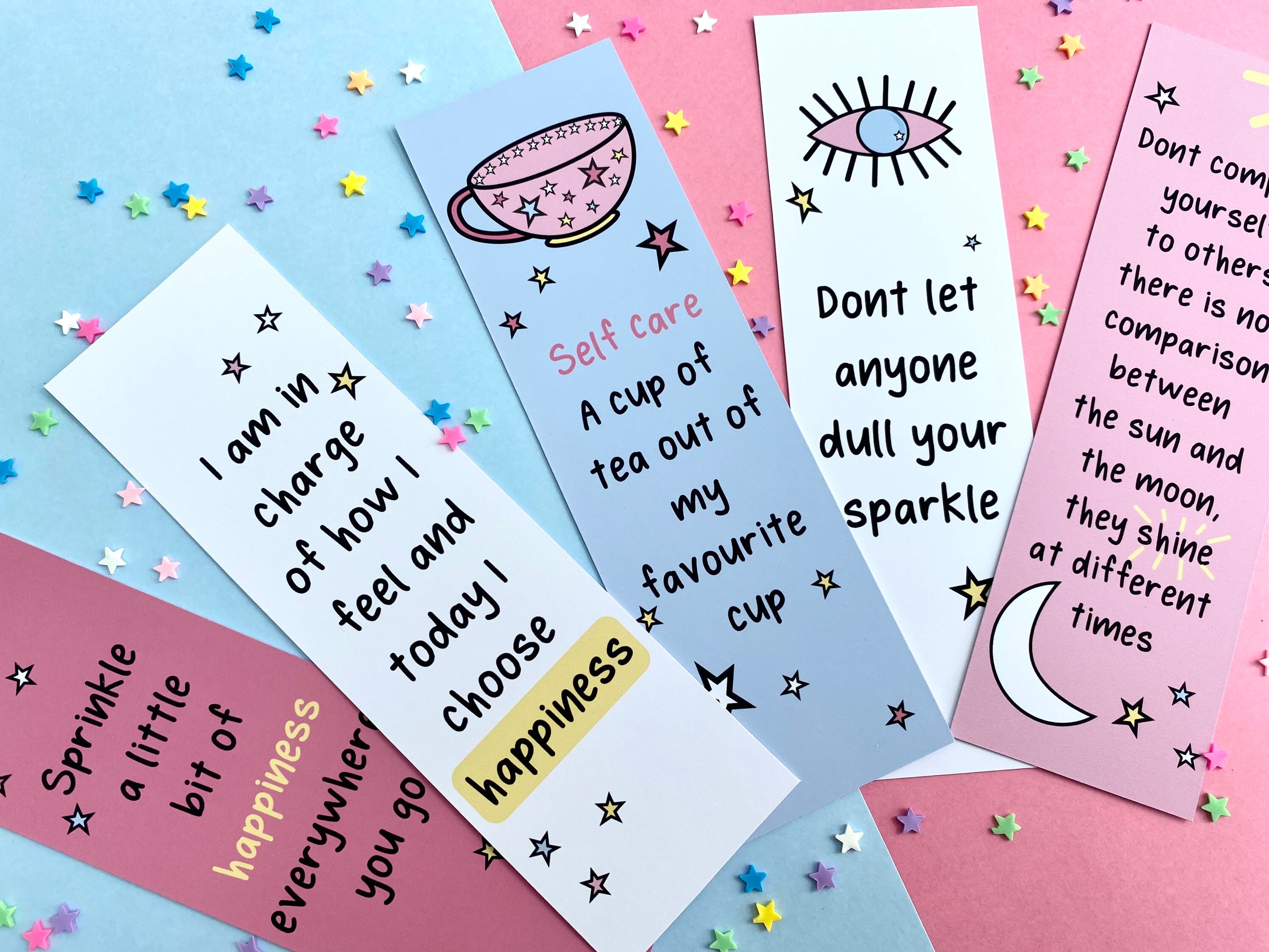 Pack of 5 Bookmarks Mental Health Positive Quotes | Etsy