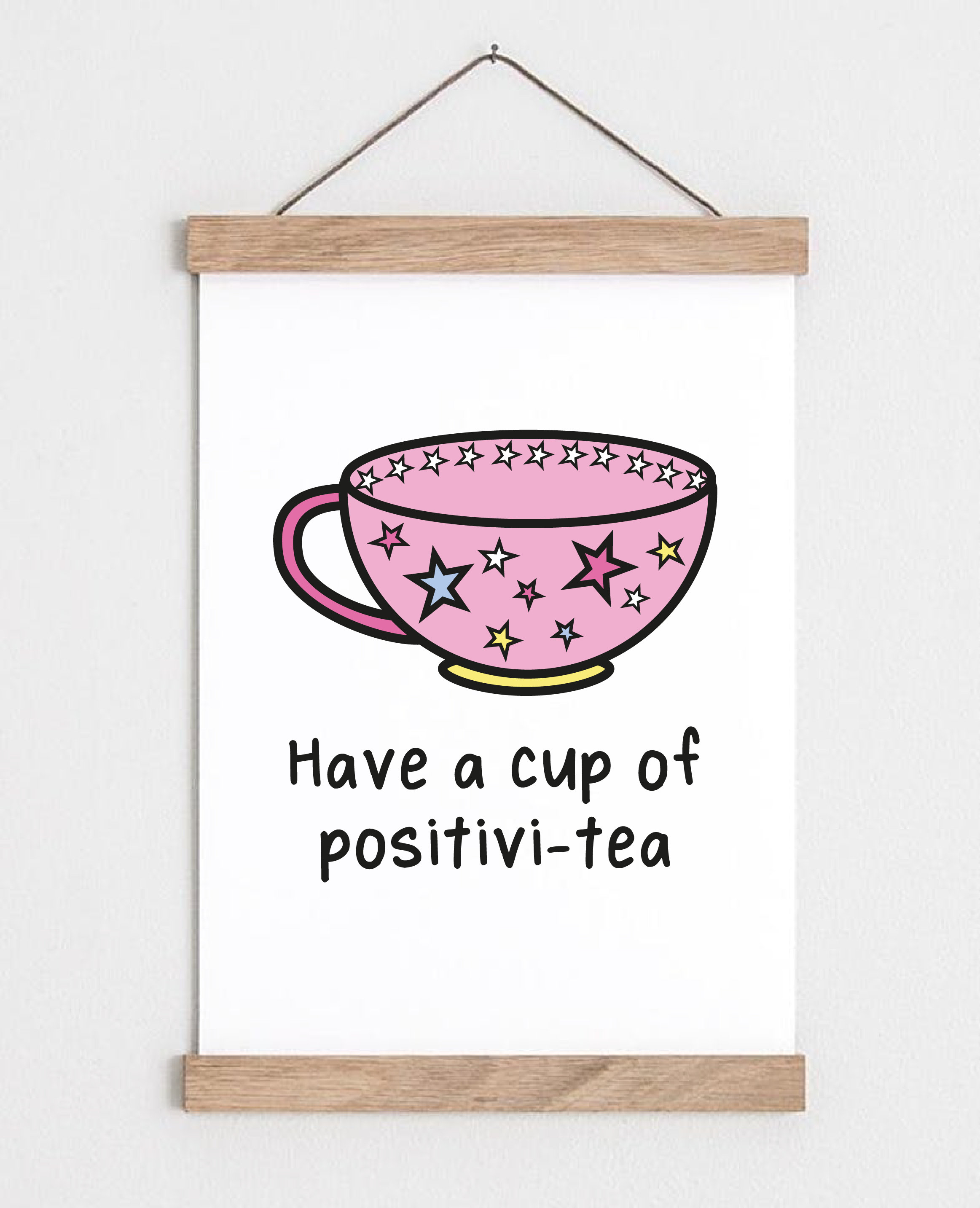 Cup of Positivi-tea Quote Print Inspirational Prints Tea - Etsy