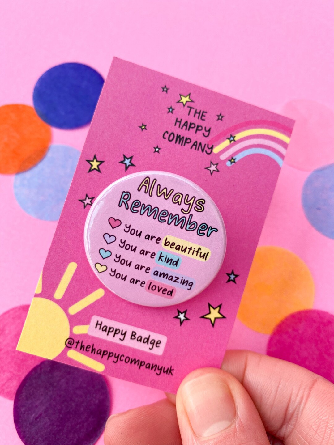 Always Remember Affirmation Pin Badge Mental Health T Motivational