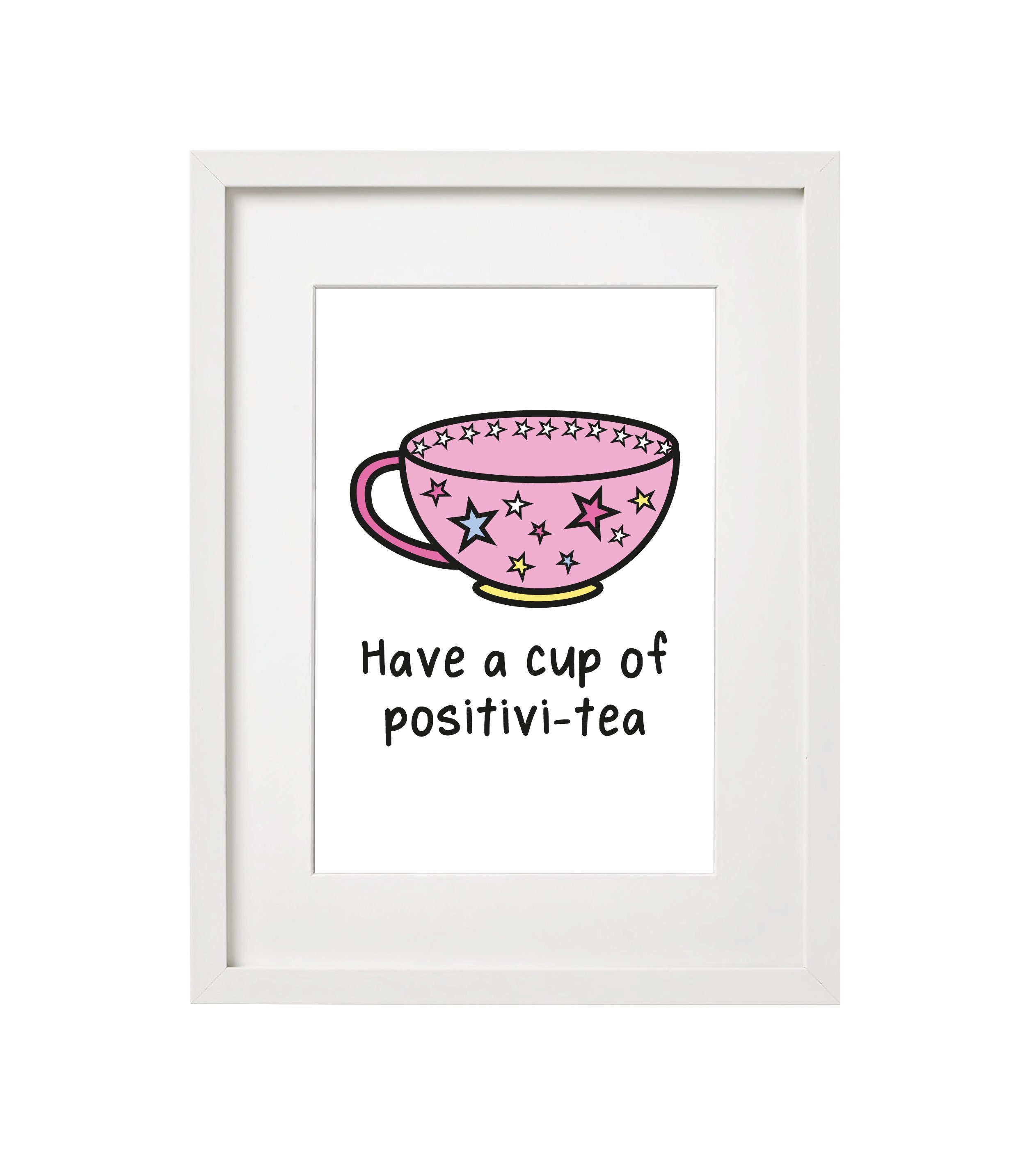 Cup of Positivi-tea Quote Print Inspirational Prints Tea - Etsy