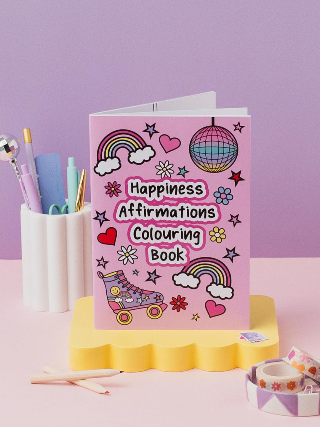 Happiness Affirmations Colouring Book | Girls Colouring Book | Positive ...