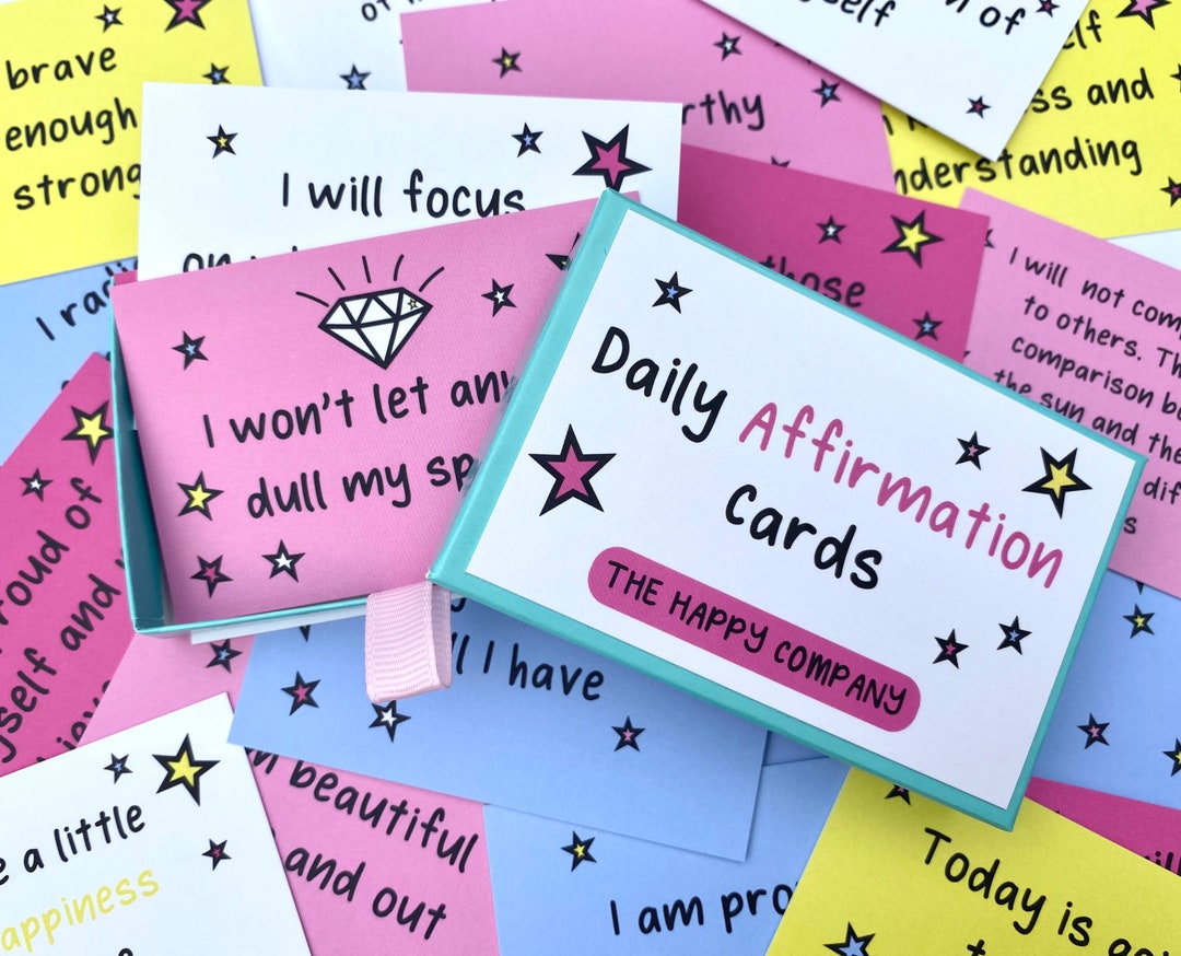 Daily Happiness Affirmation Cards Positive Quote Cards Motivational ...