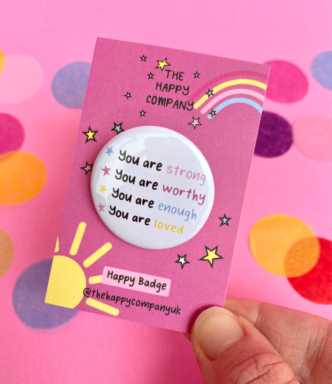 You Are Strong Affirmation Pin Badge Mental Health T Motivational