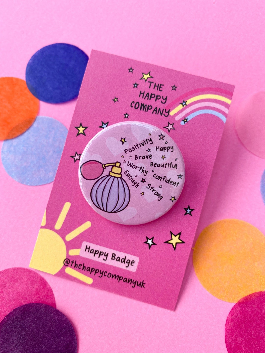 Affirmation Spray Pin Badge | Rainbow Gift | Motivational Positive ...