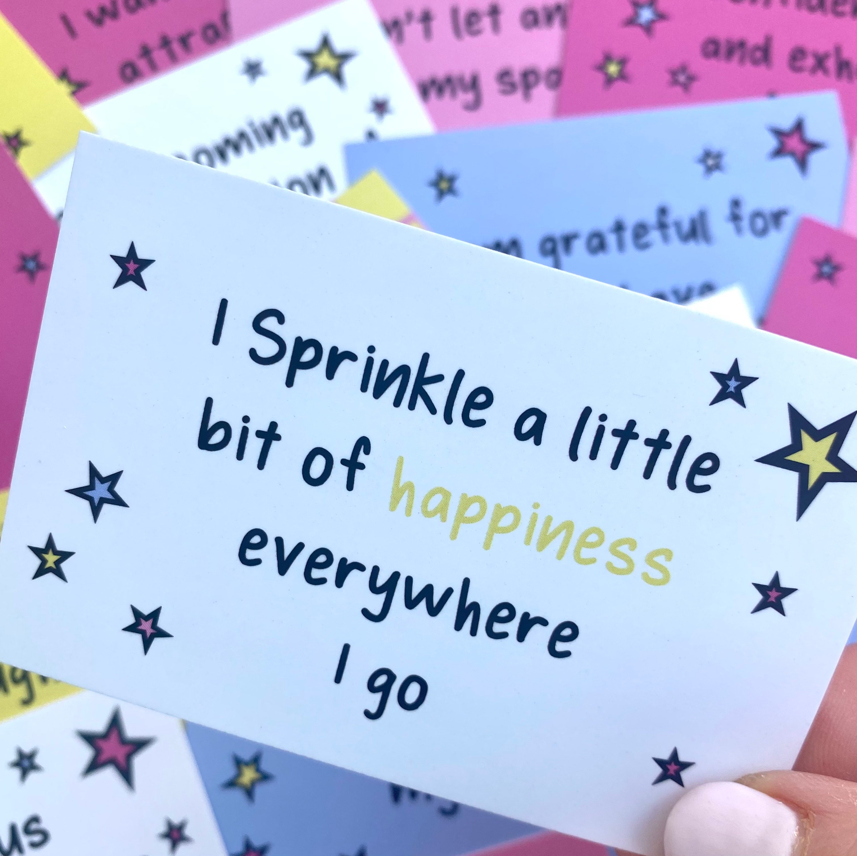 Daily Happiness Affirmation Cards Positive Quote Cards - Etsy UK