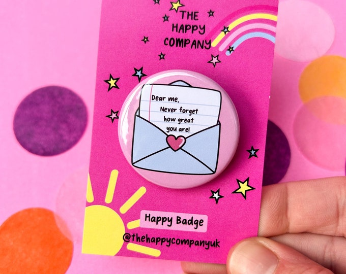 Dear Me Affirmation Badge Mental Health T Motivational Positive