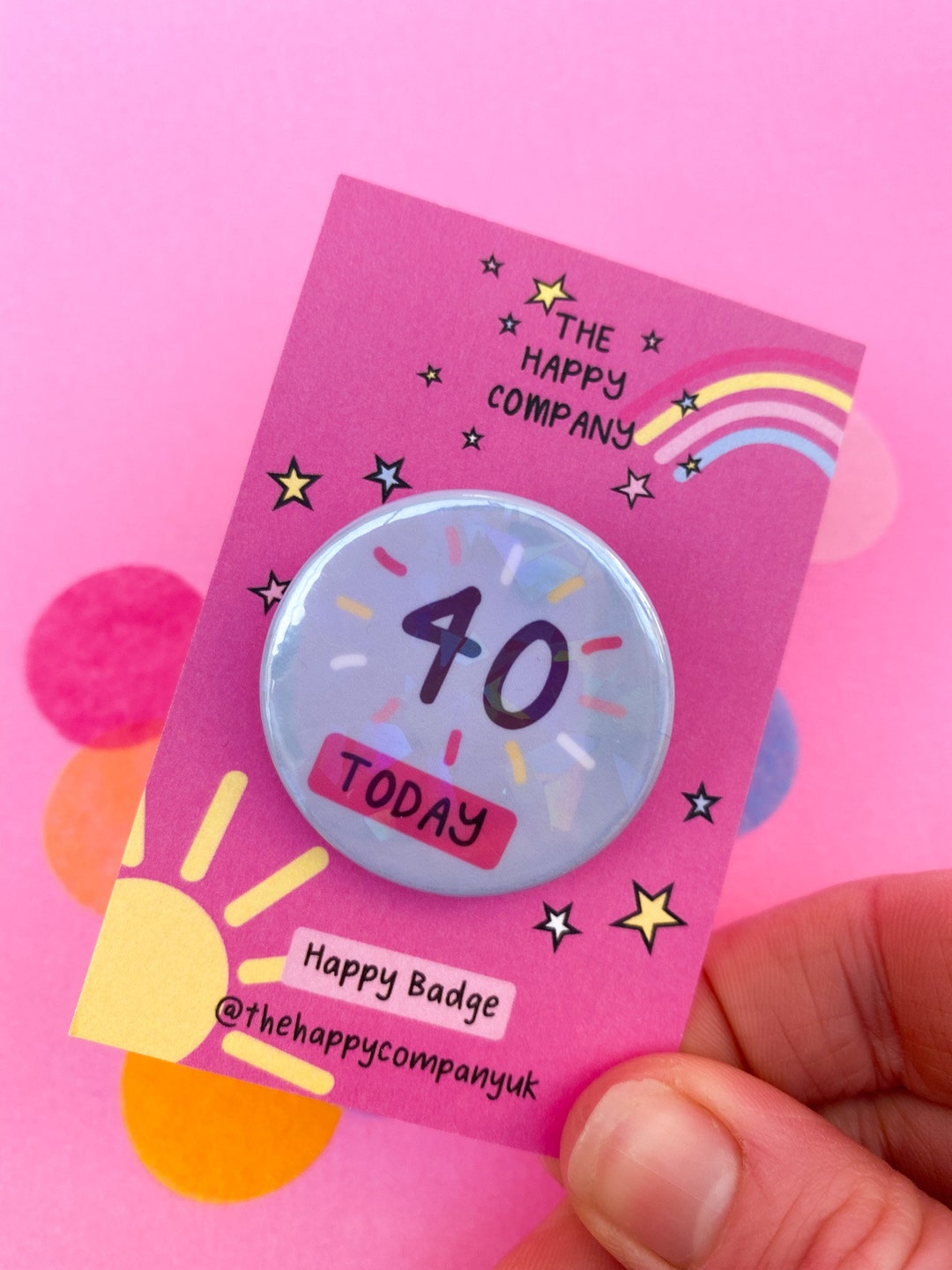 40th Birthday Pin Badge | 40th Gifts - Etsy