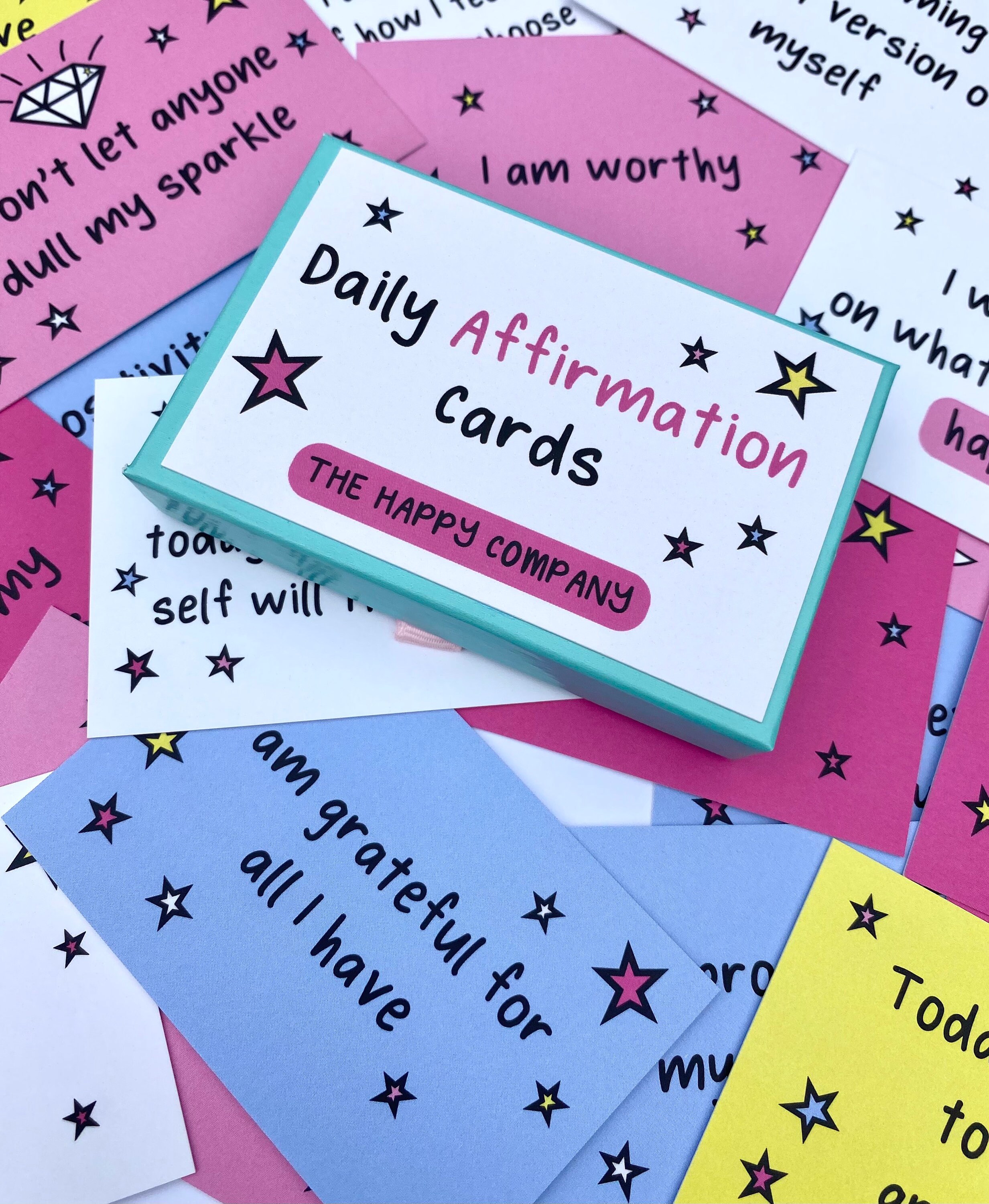Daily Happiness Affirmation Cards Positive Quote Cards - Etsy UK
