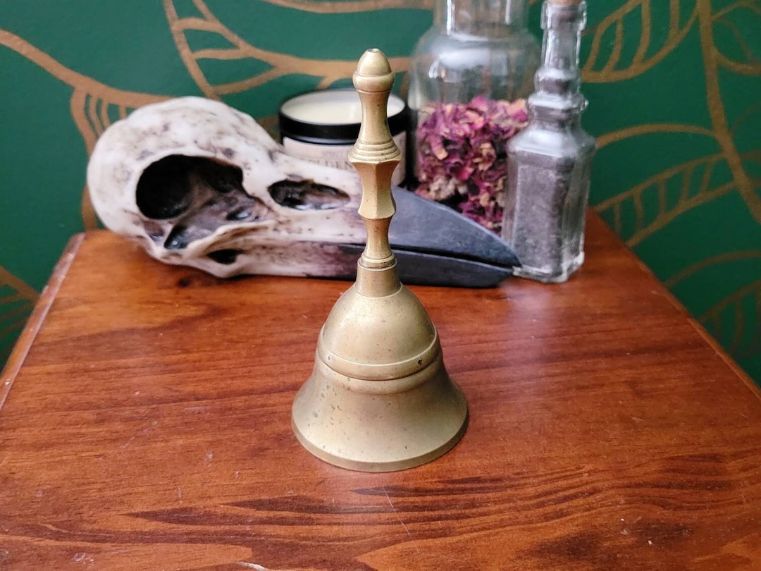 Vintage Brass Bell, Altar Bell, Witchy Bell, School Bell, Necromancy ...