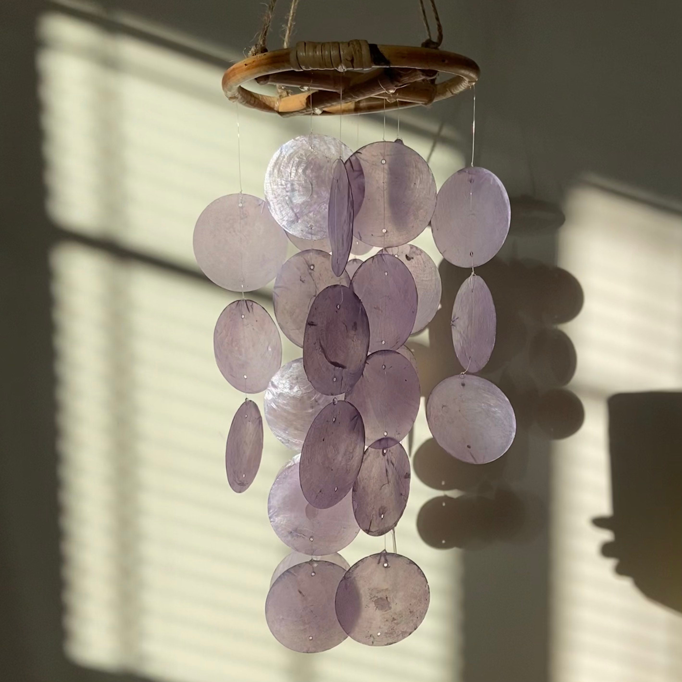 Lilac Capiz Shell Wind Chime Capiz Shell Chime Capiz Shell - Etsy