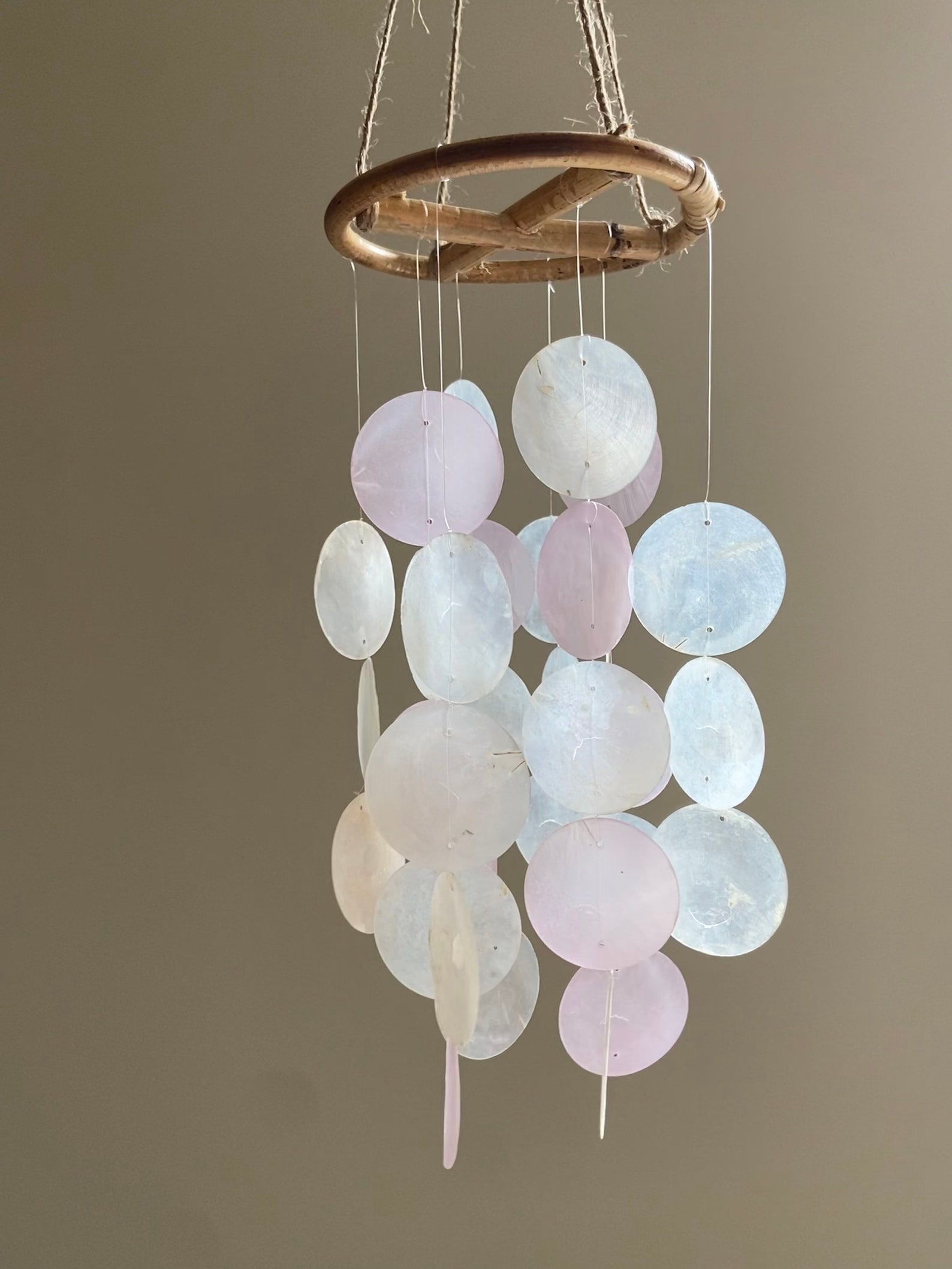 Light Pink Capiz Shell Wind Chime Water Sound Home Decor - Etsy