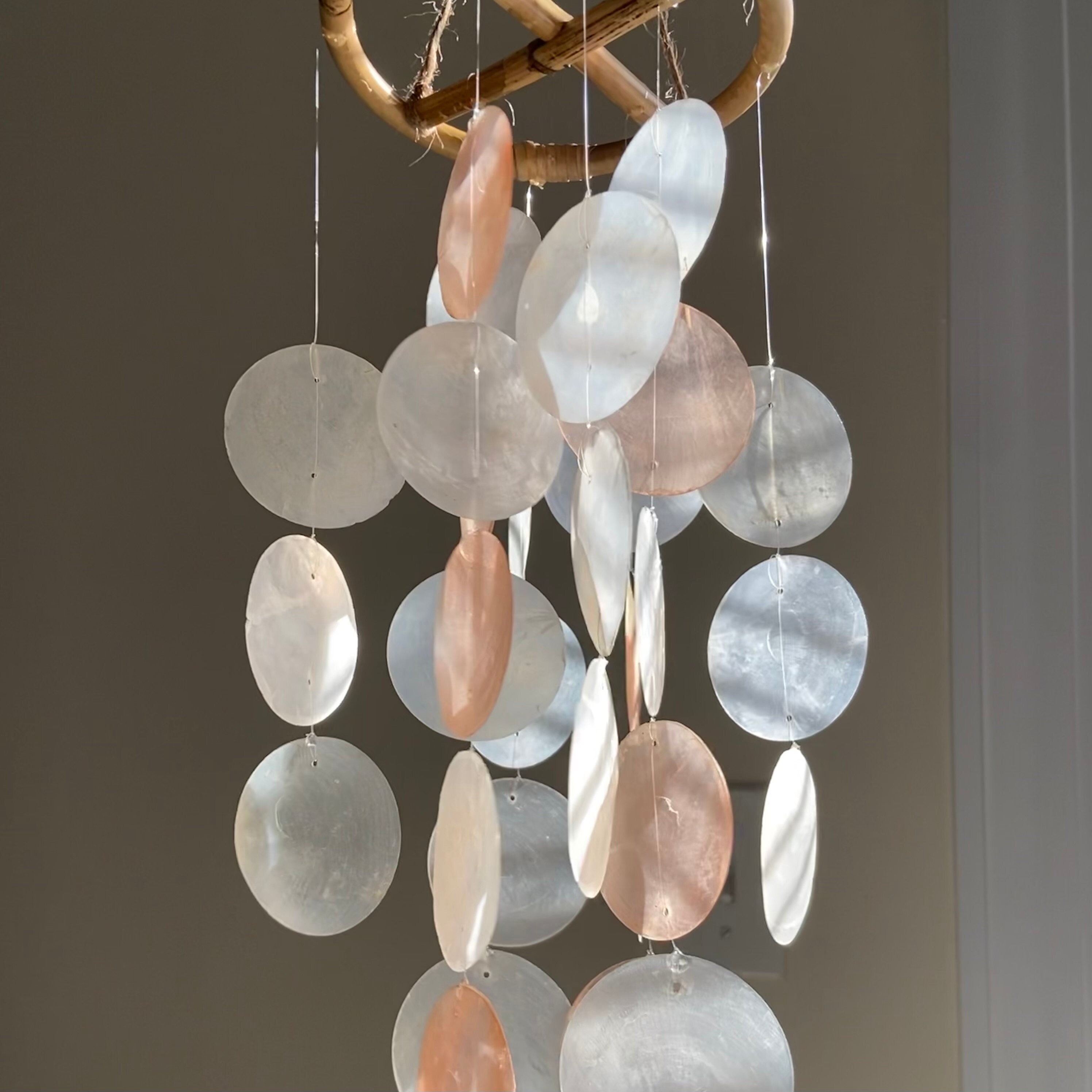 Peach Capiz Shell Wind Chime Capiz Shell Chime Capiz Shell - Etsy
