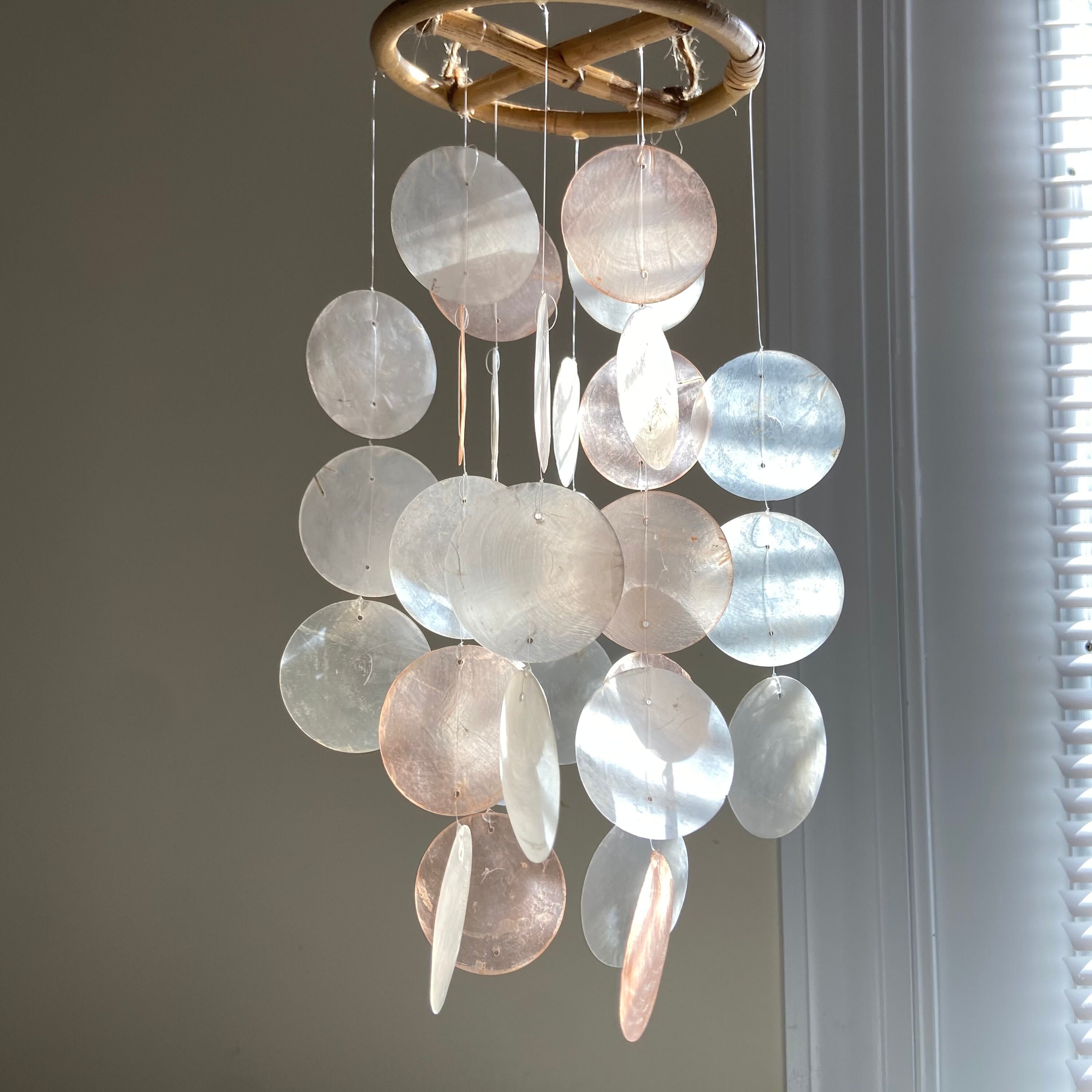 Peach Capiz Shell Wind Chime Capiz Shell Chime Capiz Shell - Etsy