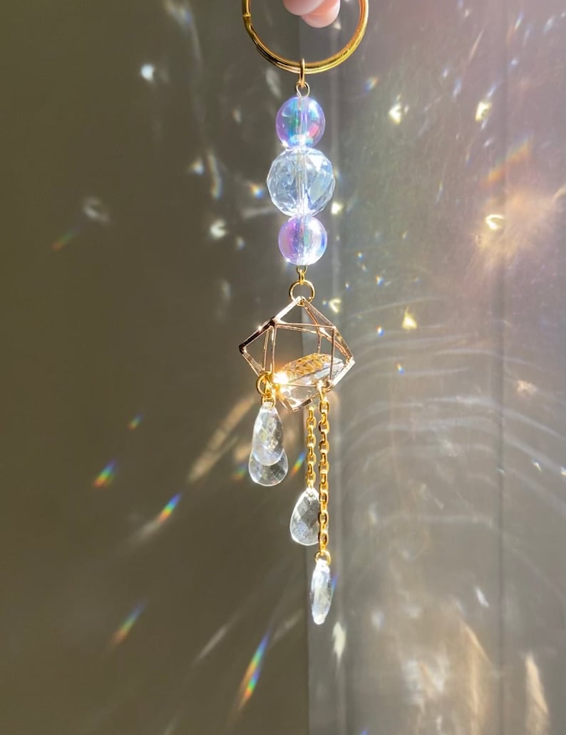 Crystal Prism Suncatcher Keychain | Rainbow Maker - Etsy