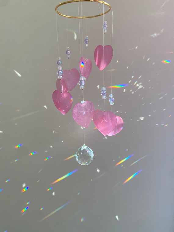 LOVE Shell Sun Catcher Sun Catcher Prism Crystal Prism - Etsy