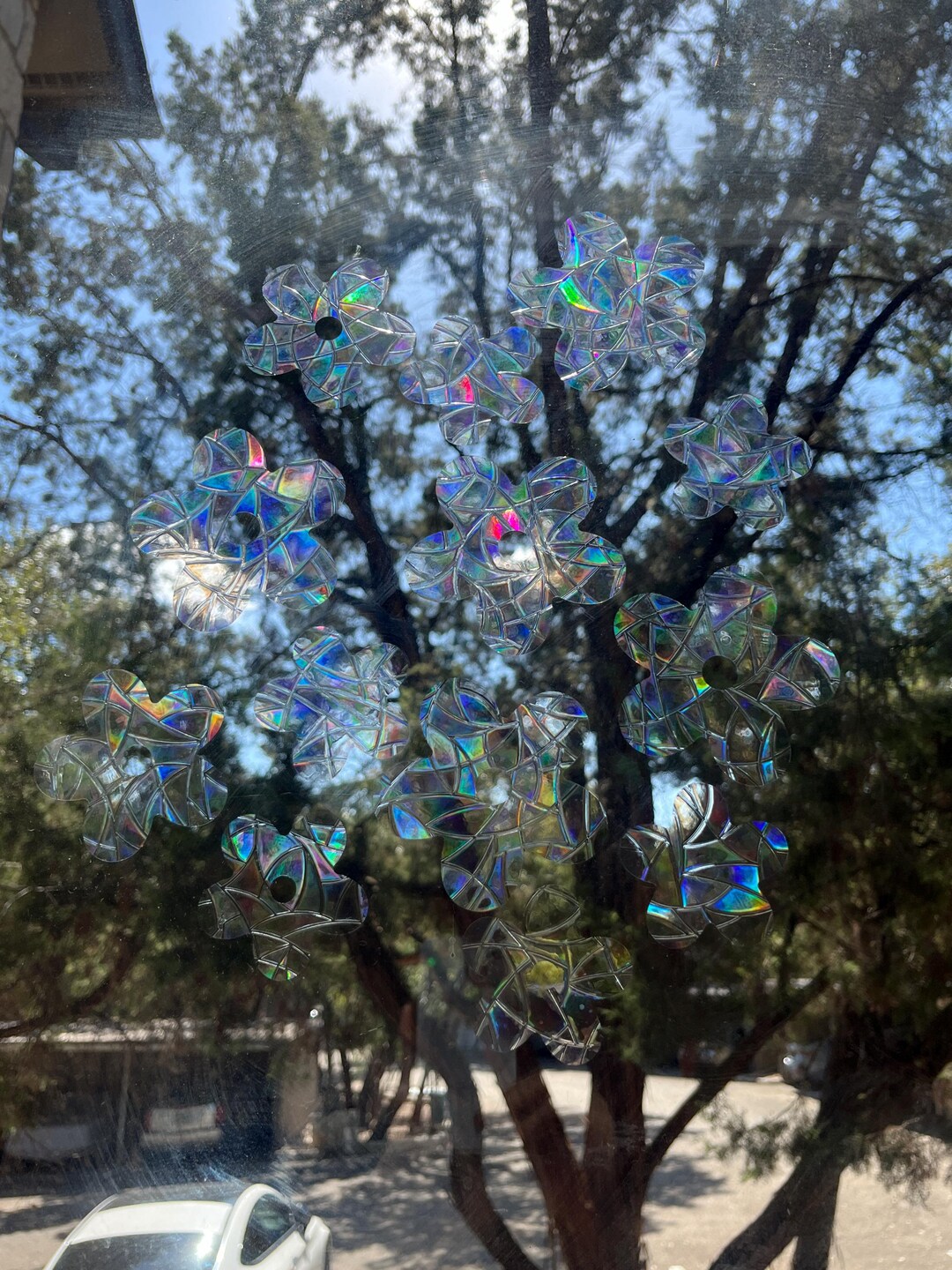Flower Rainbow Prism Suncatcher Sticker | Window Clings Decor - Etsy