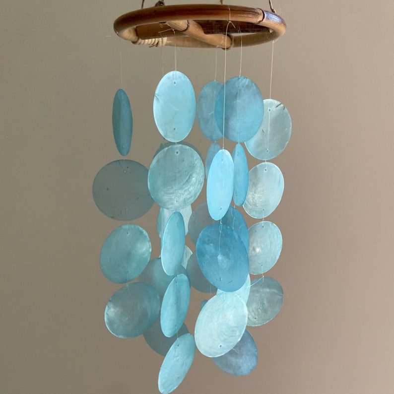Turquoise Capiz Shell Wind Chime Capiz Shell Chime Capiz - Etsy