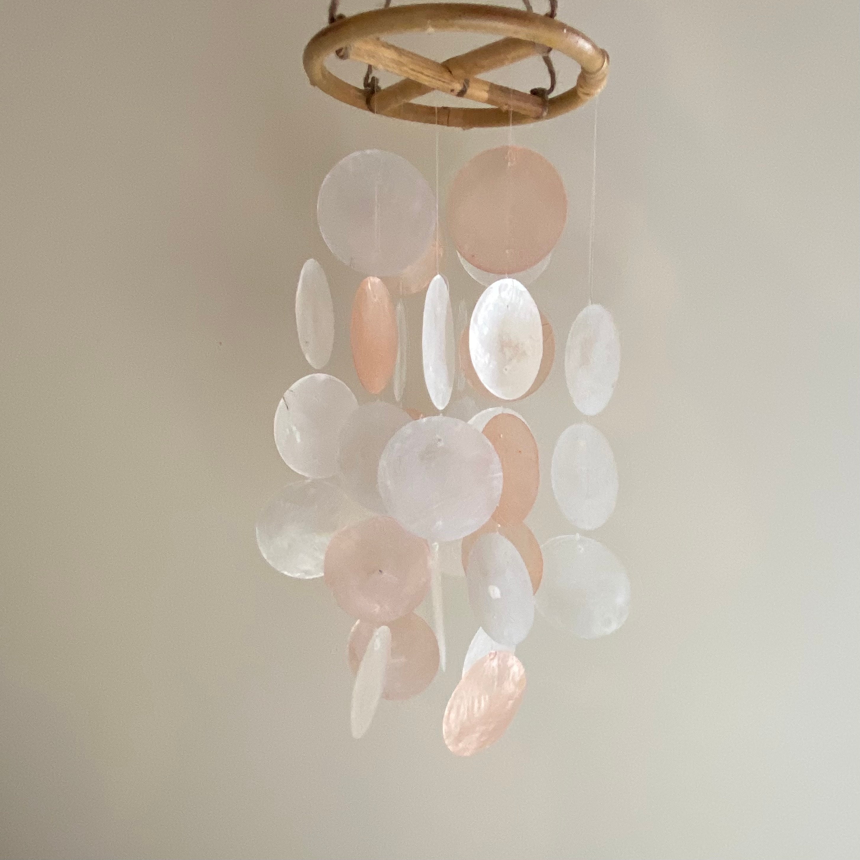 Peach Capiz Shell Wind Chime Capiz Shell Chime Capiz Shell | Etsy