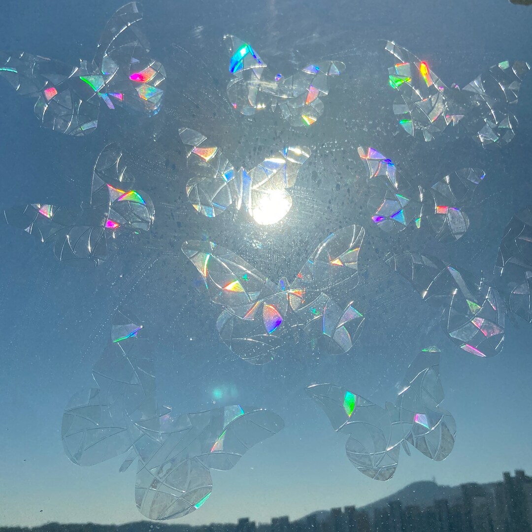 Rainbow Suncatcher Sticker 10pieces Butterfly Suncatcher - Etsy