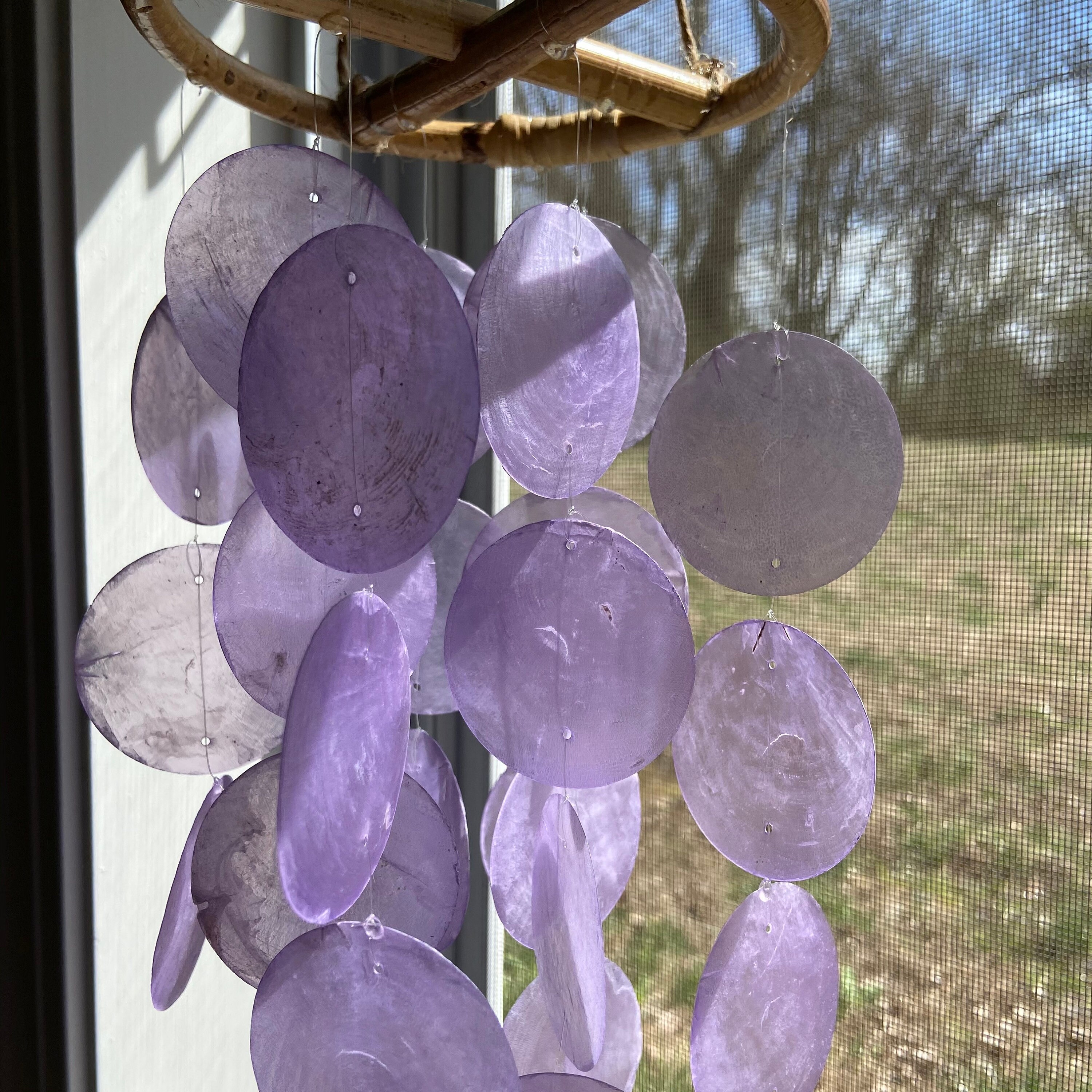 Lilac Capiz Shell Wind Chime Capiz Shell Chime Capiz Shell - Etsy