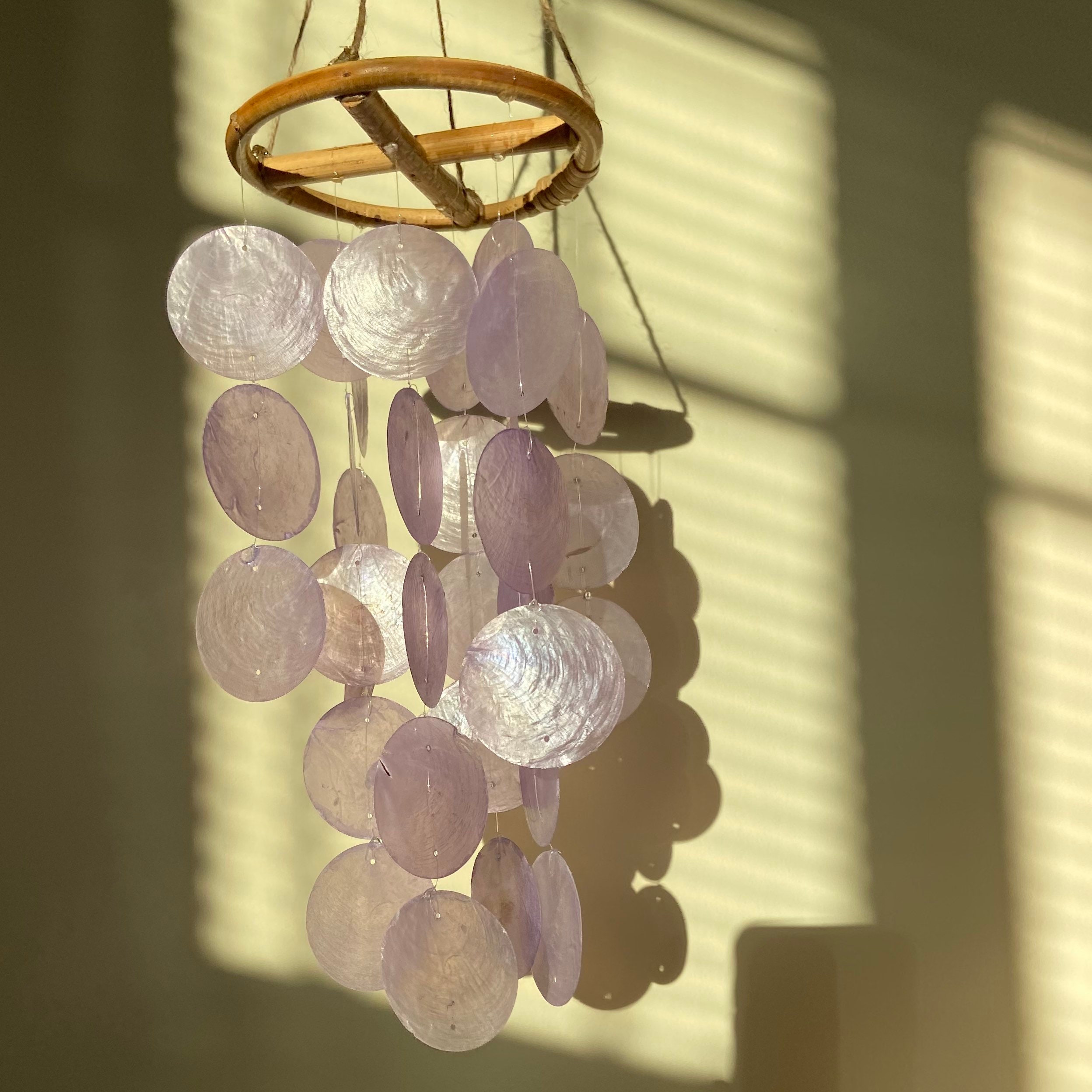 Lilac Capiz Shell Wind Chime Capiz Shell Chime Capiz Shell - Etsy
