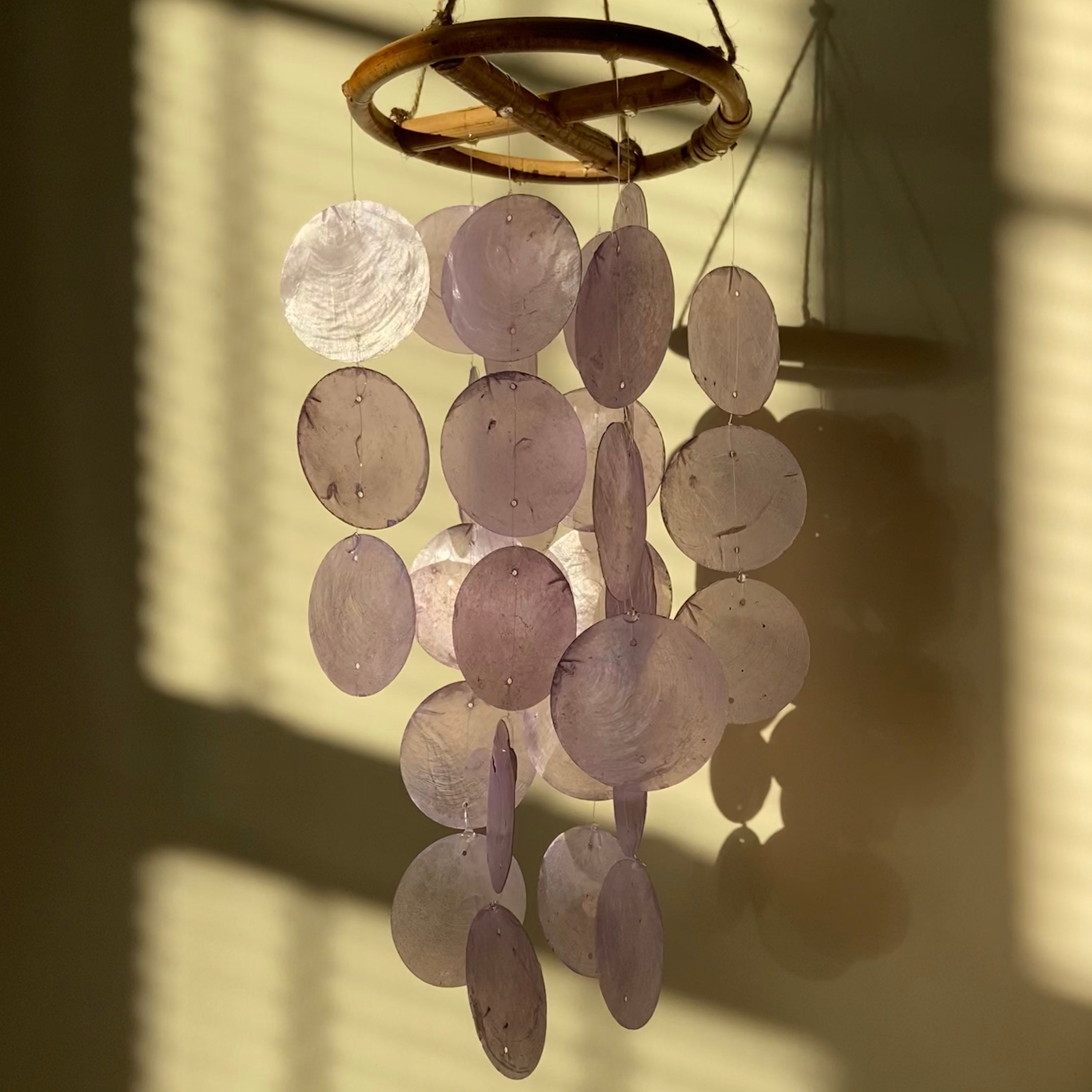 Lilac Capiz Shell Wind Chime Capiz Shell Chime Capiz Shell - Etsy