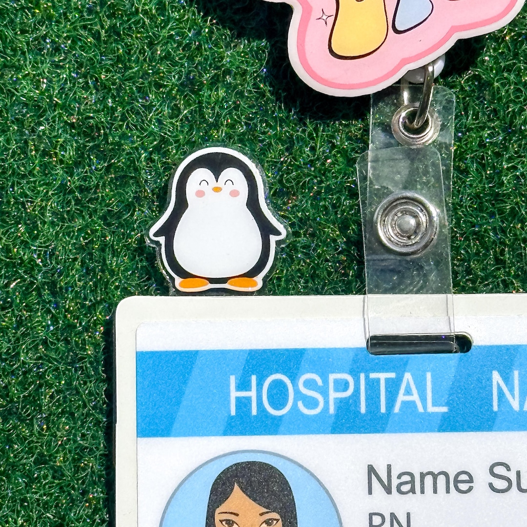 Nurse Badge Topper With Penguin Design, Balanced Acrylic Accessory for ...