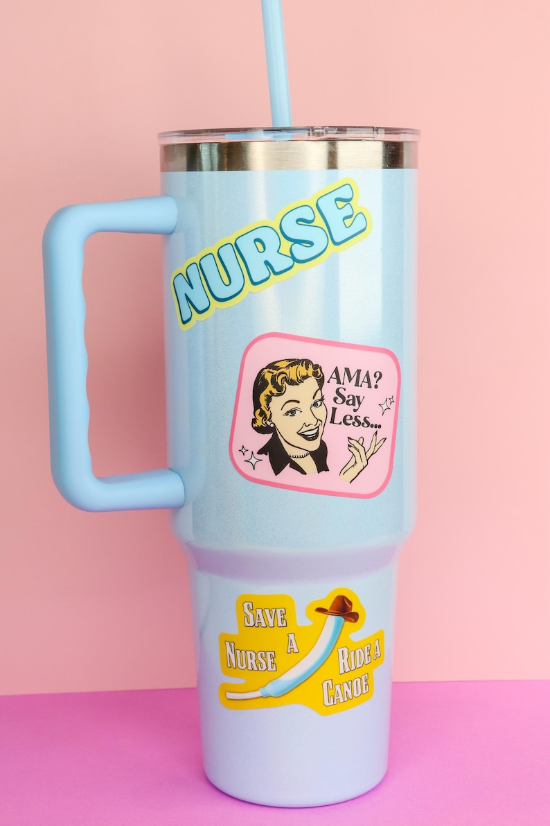 Funny Nurse Sticker Pack: 11pcs Matte Decals for Laptops, Water Bottles ...