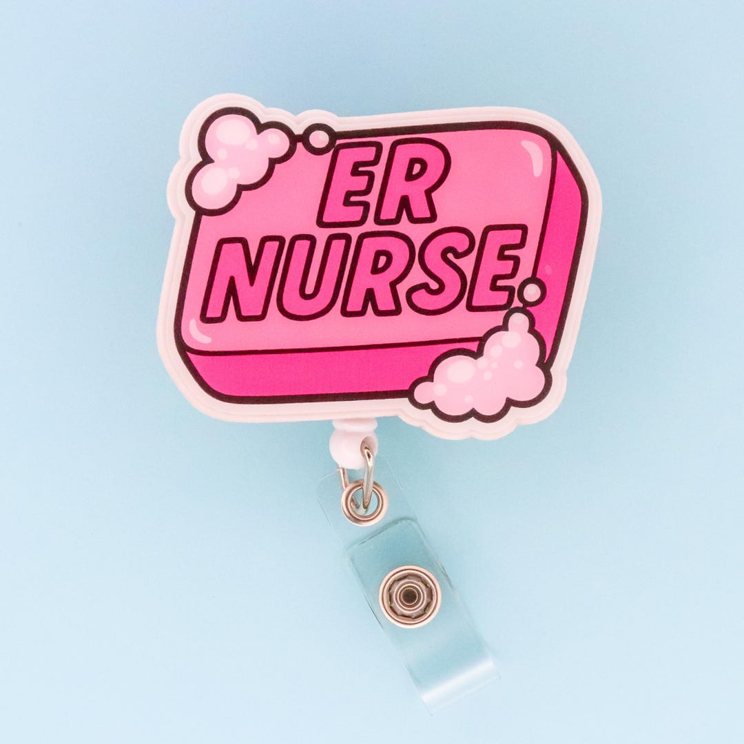 Funny ER Nurse Badge Reel: Fight Club Inspired Retractable ID Holder - Etsy