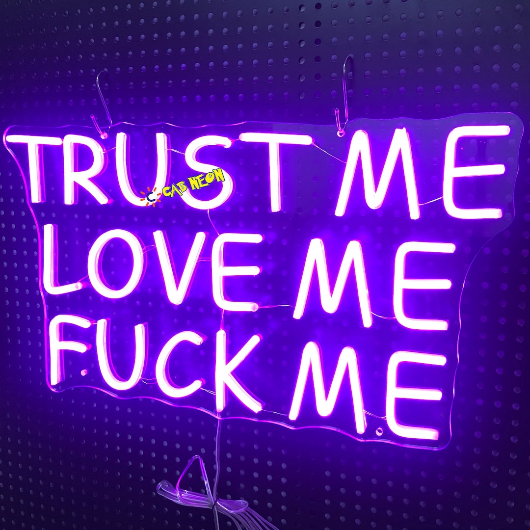Trust Me Neon Sign: Purple LED Wall Art - Etsy