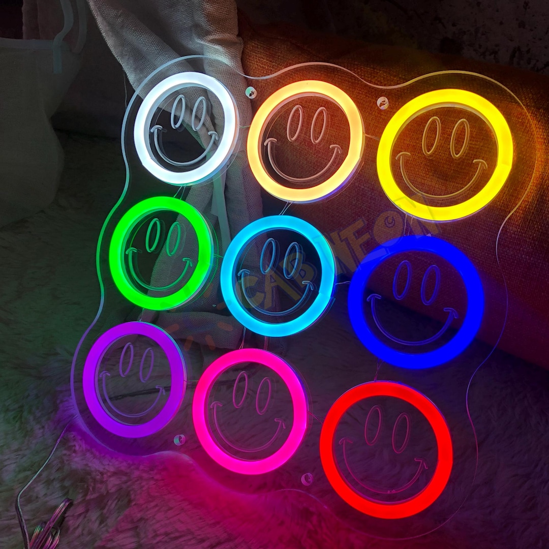 Multi-color Smiley Face LED Neon Sign,face USB Neon Sign,christmas ...
