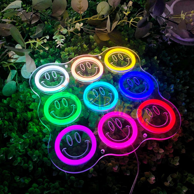 Multi-color Smiley Face LED Neon Sign,face USB Neon Sign,christmas ...