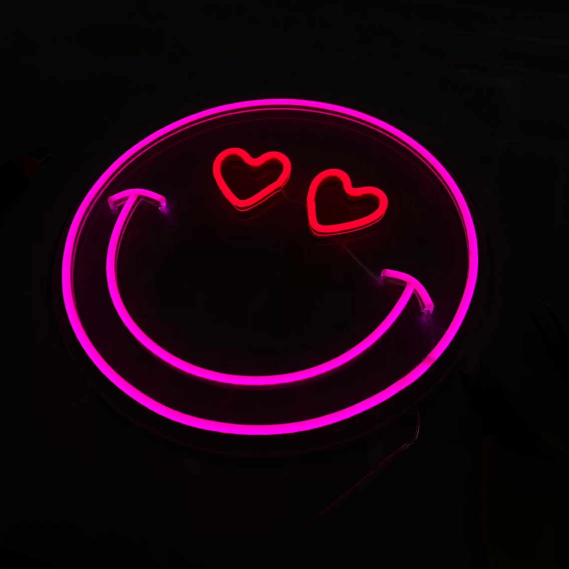 Neon Sign Custom Smiley Face Love Custom Neon Sign Face Neon | Etsy