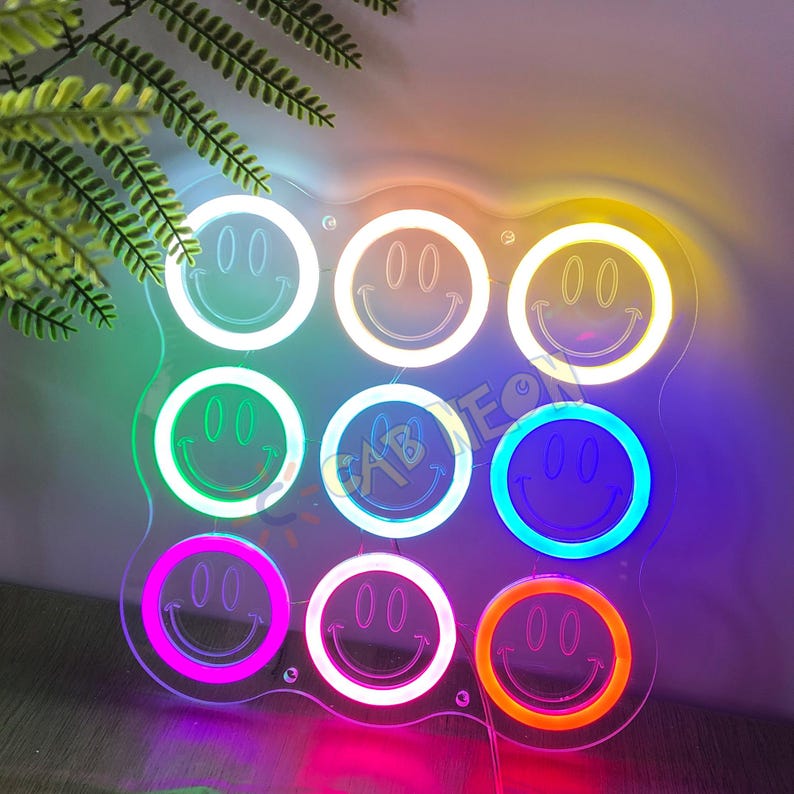 Multi-color Smiley Face LED Neon Sign,face USB Neon Sign,christmas ...
