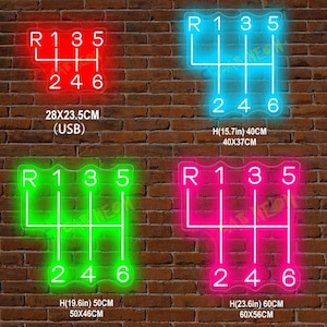 Car Gearbox Neon Sign,custom Car Neonlight, Automotive,garag,gearbox ...