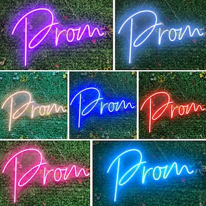 Prom Neon Sign Name Sign Prom Backdrop Prom Decor Booth Sign Welcome ...