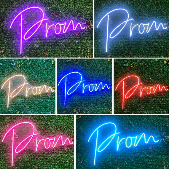 Prom Neon Sign Name Sign Prom Backdrop Prom Decor Booth Sign | Etsy UK