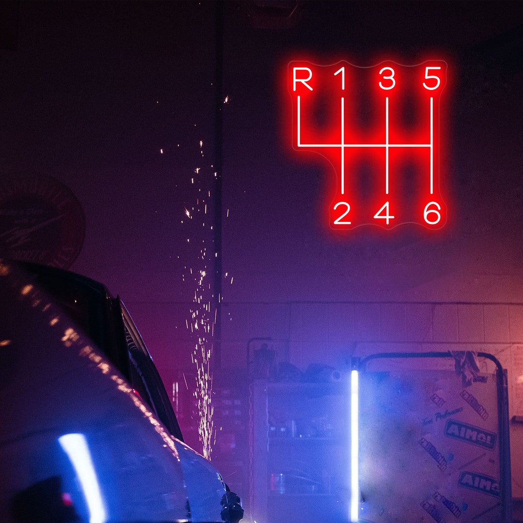 Car Gearbox Neon Sign,custom Car Neonlight, Automotive,garag,gearbox ...