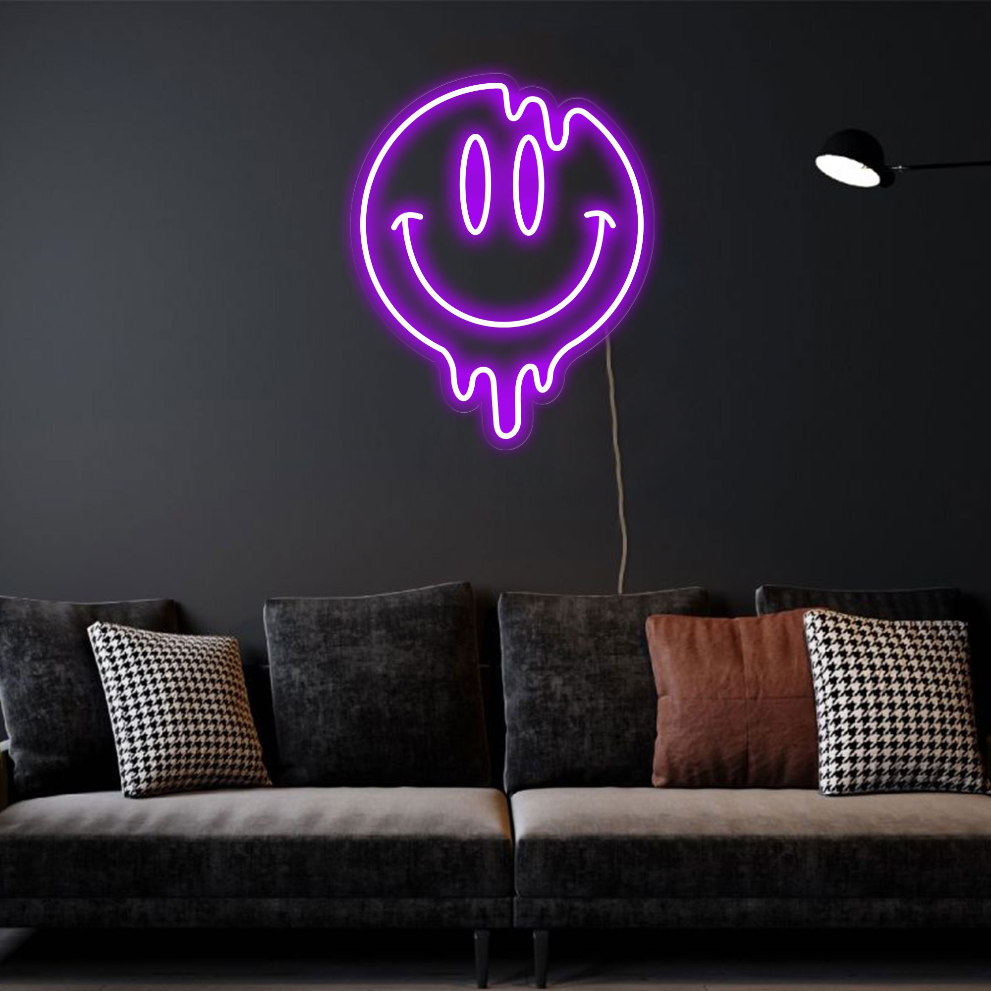Melting Smiley Face Neon Sign LED Dripping Smile Wall Decor | Etsy