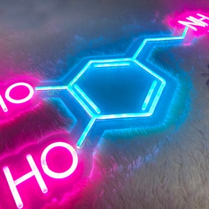 Dopamine Molecule Neon Sign for Hangings Wall Art Decor，custom Chemical ...
