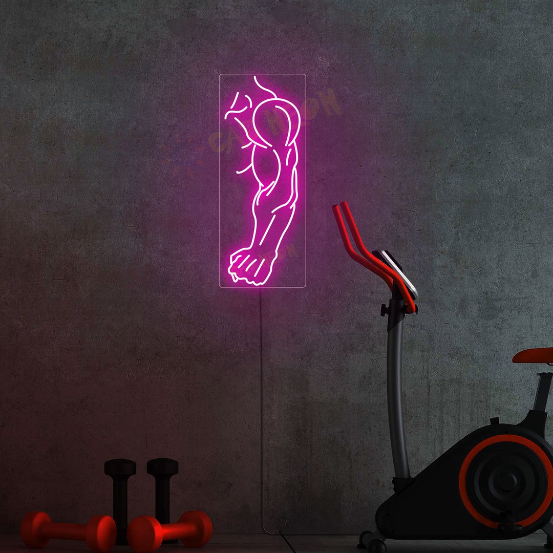 Arm Muscles Neon Sign , Gym Decorative Lights , Gym Room Sign, Workout ...