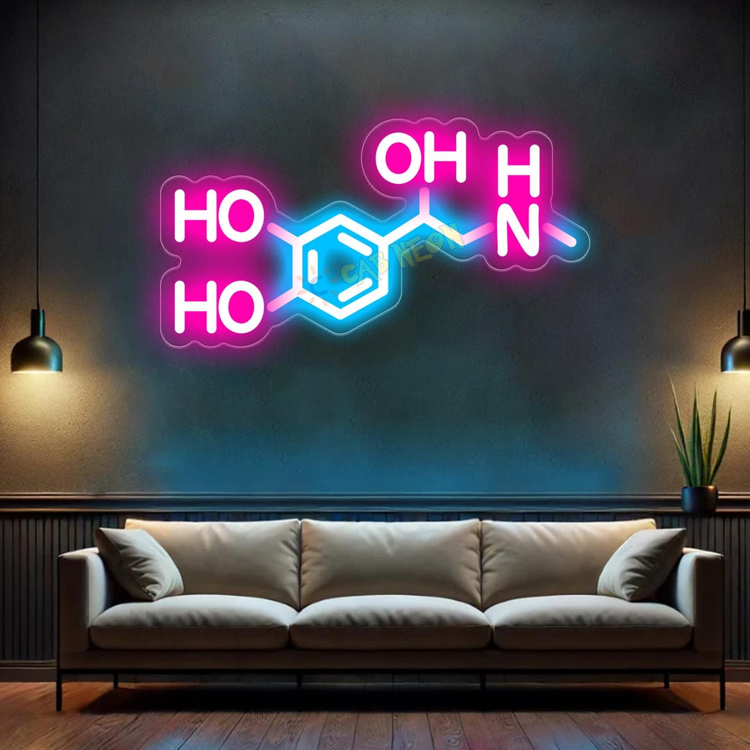 Molecule Neon Sign, Neon Adrenaline Symbol,chemical Formula Sign - Etsy
