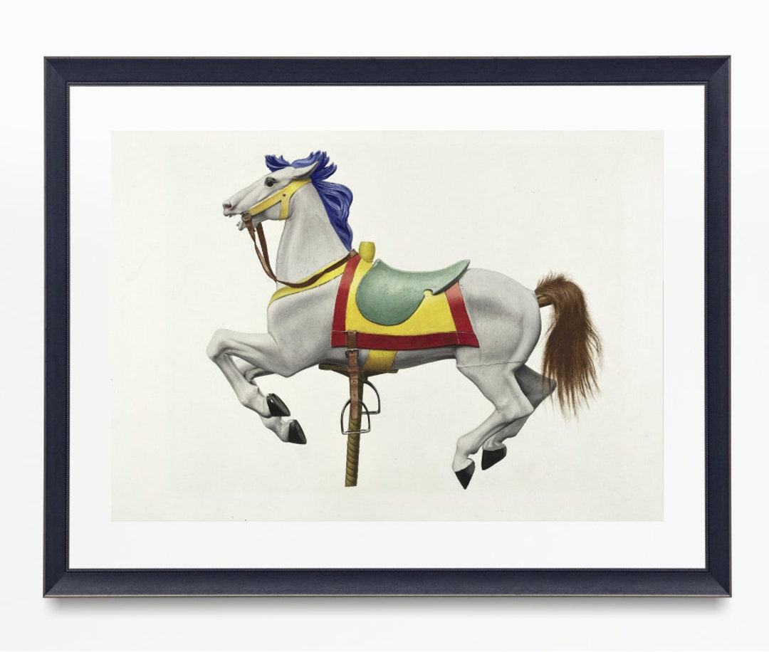 Vintage Wall Art of Print Carousel Horse 19351942 by Unknown American ...