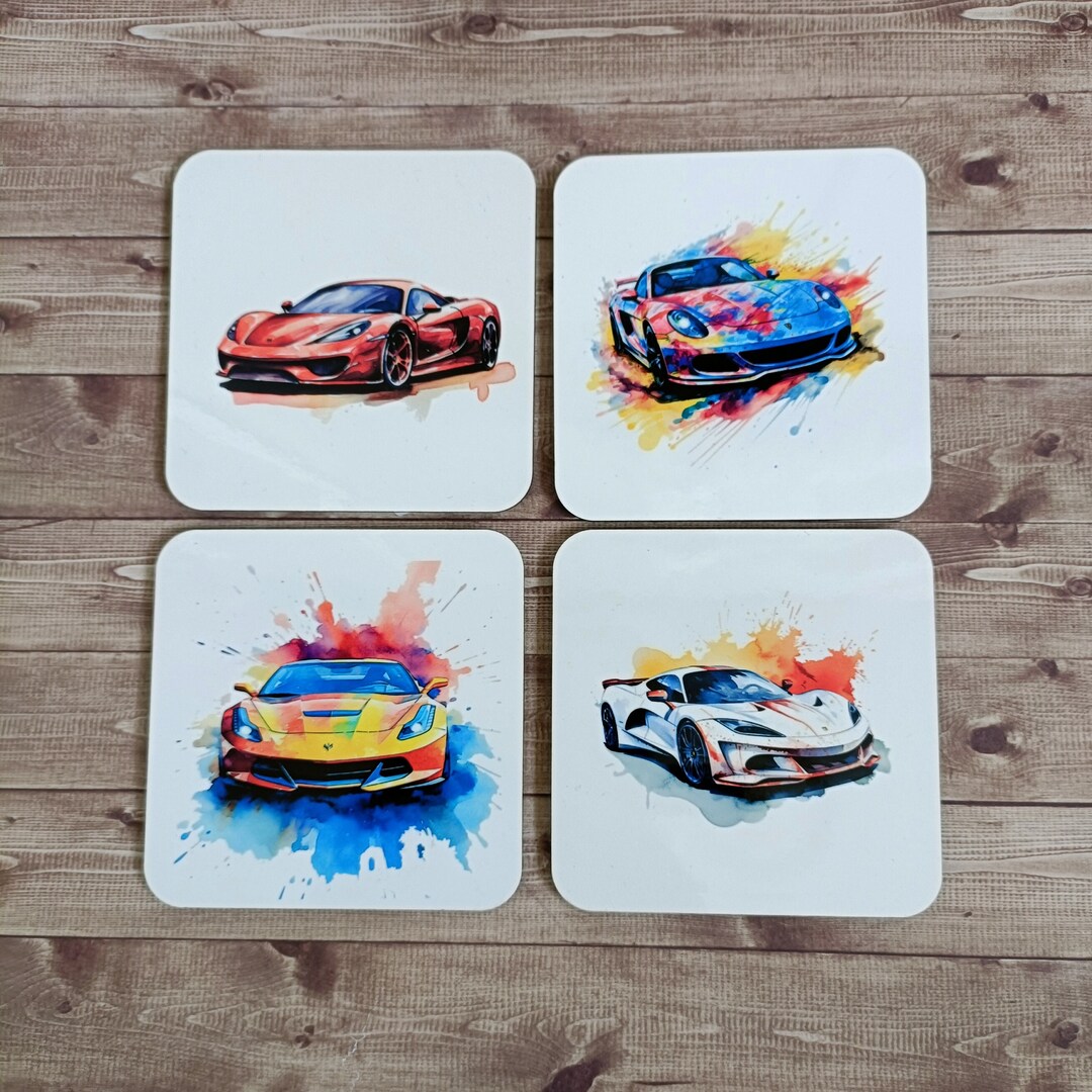 Super Car / Coasters / 4 Designs / Bundle Deal / Drinks / Ferrari ...