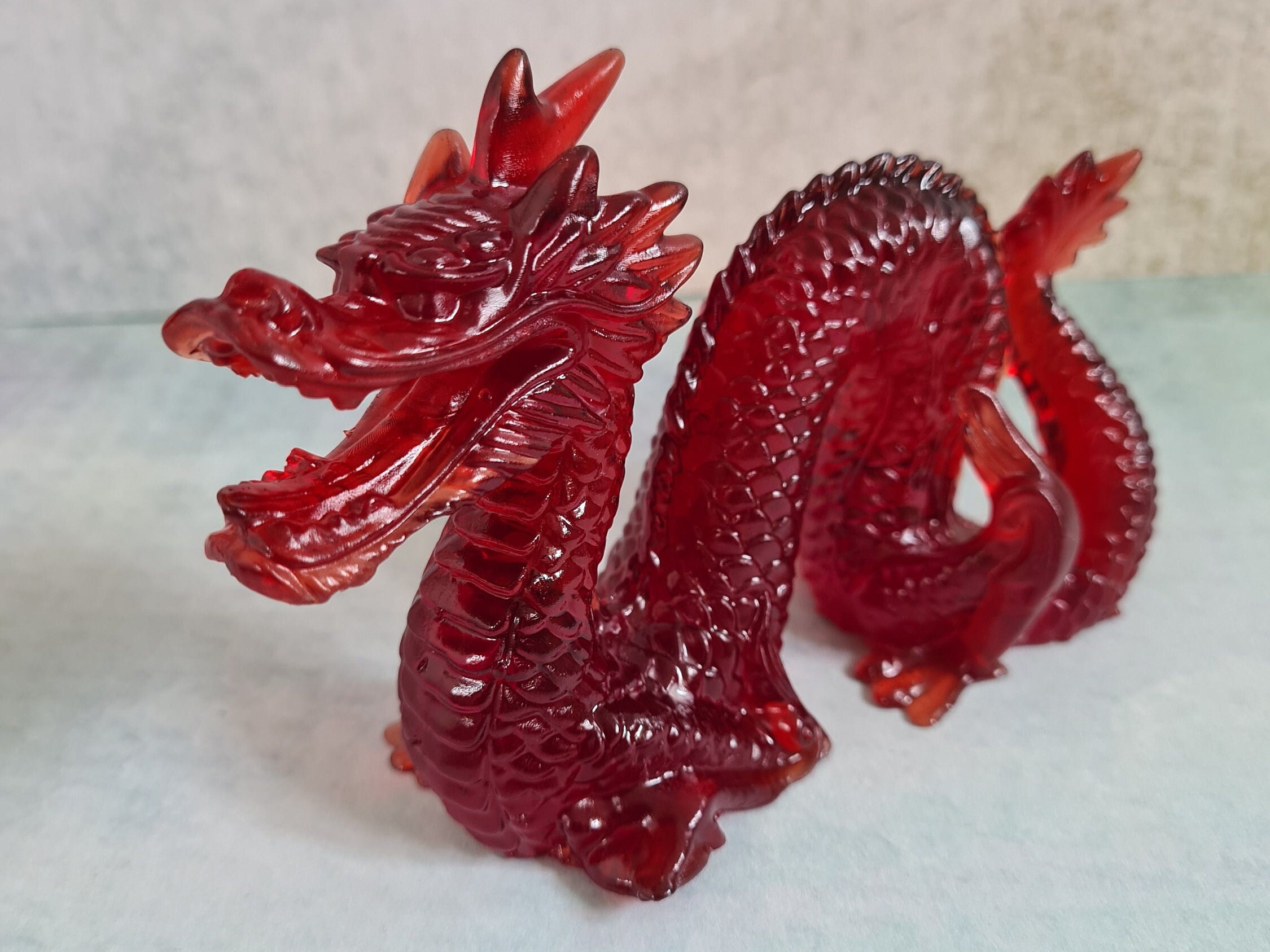 Red Chinese Dragon Statue