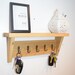 Solid Oak Key Rack With Shelf Wall Storage Vintage Key Hooks Display ...