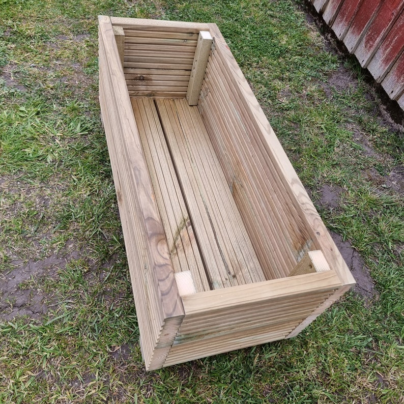 Raised Wooden Decking Planters Plant Pot Handmade Garden | Etsy UK
