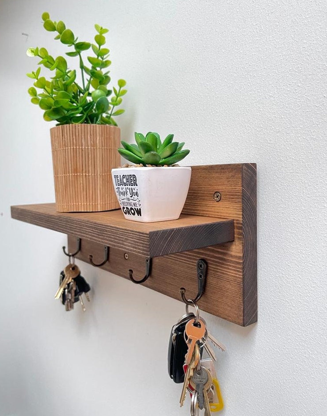 Wall Hanging Key Rack Key Holder Key Organiser With Shelf - Etsy