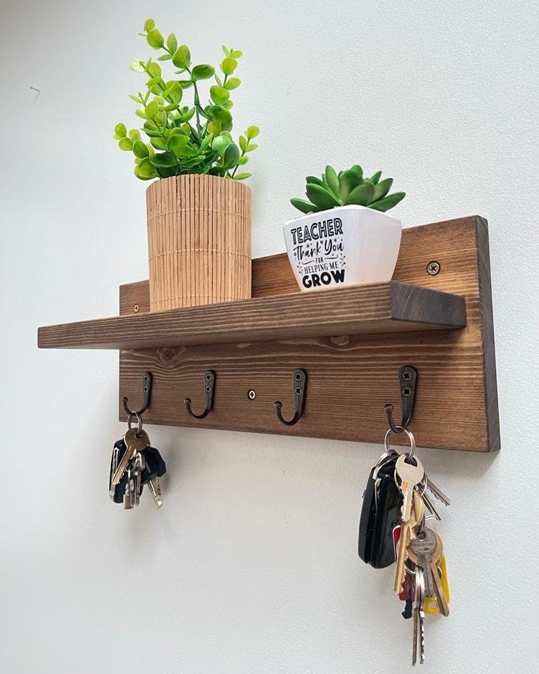 Wall Hanging Key Rack Key Holder Key Organiser With Shelf - Etsy