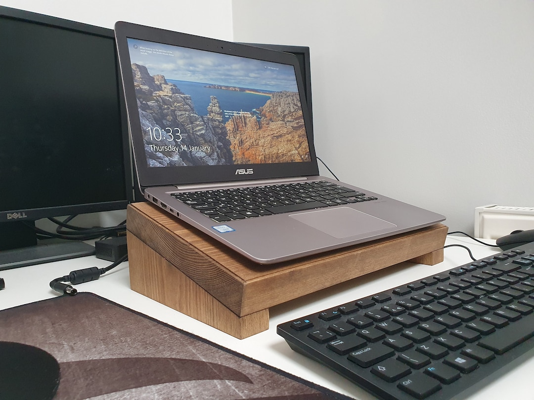 Handmade Wooden Laptop Desktop Desk Stand Rustic Reclaimed Redwood Pine ...